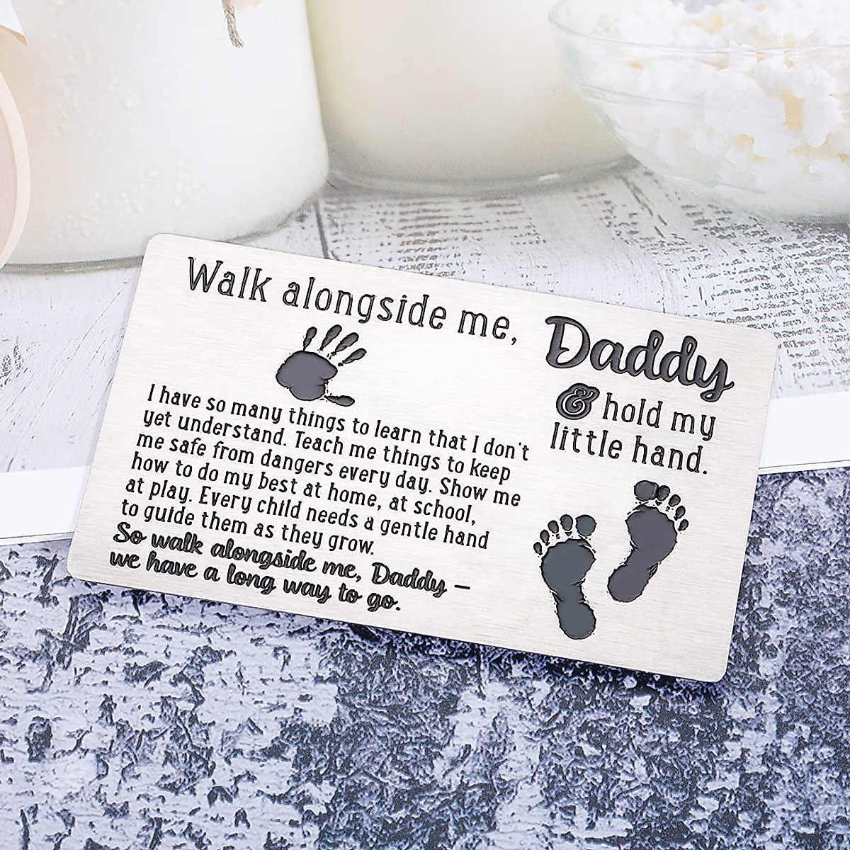 Fathers Day Gift for New Dad Wallet Insert Card Daddy Father to Be Birthday Gifts from Daughter Son Kids Pregnancy Baby Announcement Gifts for Him Men First Time Dads Husband from Wife Christmas