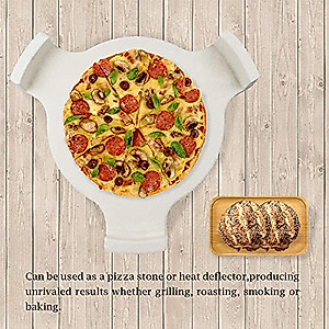 Plate Setter Big Green Egg Accessories Plate Pizza Stone with 3 Legs for Large Big Green Egg,convEGGtor for 18" Kamado Grill,18" Grilling Surface Grill Grate Extender-Extra Thick