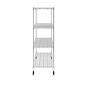 SafeRacks NSF Certified Storage Shelves, Heavy Duty Steel Wire Shelving Unit with Wheels and Adjustable Feet, Used as Pantry Shelf, Garage or Bakers Rack Kitchen Shelving - (24"x60"x72" 4-Tier)