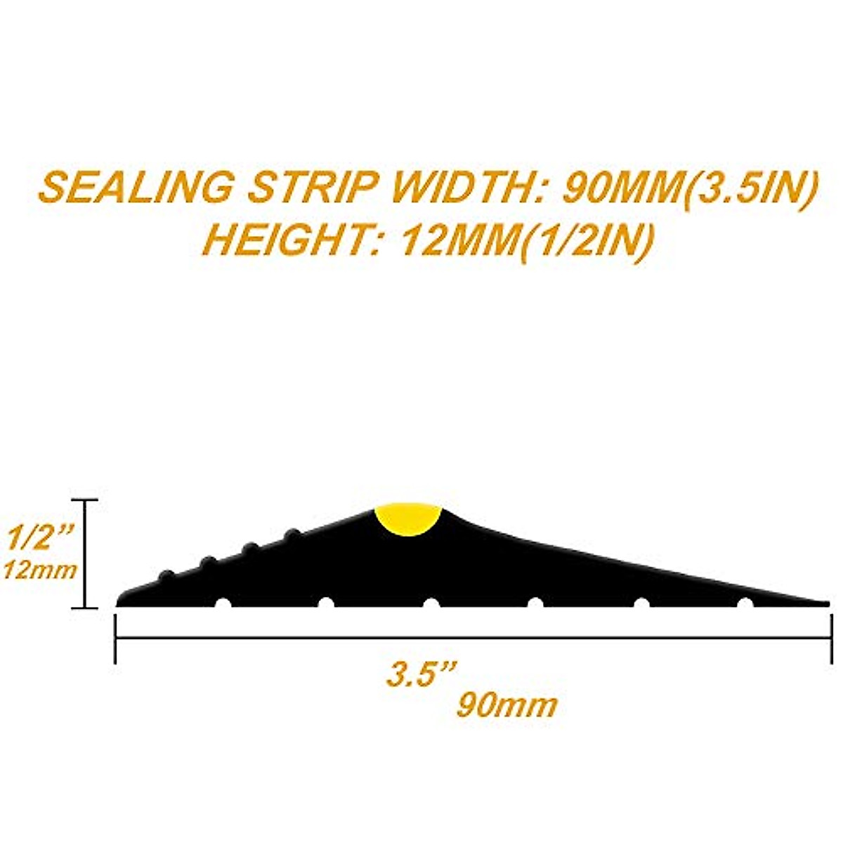 Universal Garage Door Bottom Threshold Seal DIY Weather Stripping,Weatherproof Floor Rubber Replacement (16 Ft)