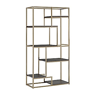 Furniture of America Corley Contemporary 6 Shelf Bookcase, Champagne