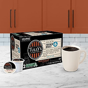 Tully's Coffee French Roast Keurig Single-Serve K-Cup Pods, Dark Roast Coffee, 12 Count