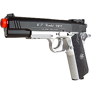 500 FPS NEW WG AIRSOFT FULL METAL M 1911 GAS CO2 HAND GUN PISTOL w/ 6mm BB BBs,Heavy Weight Realistic 1:1 Scale