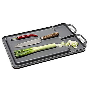 Double Save S Non-Slip Right Side Removable Compartments and Grooves to Prevent Spills Dishwasher Safe Cutting Board & Serving Tray