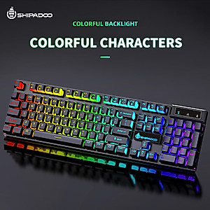 HQDZSZ Wired Gaming Keyboard and MouseUniversal， Keyboard and Mouse Set, USB Interface, Wired Keyboard and Mouse Set, Laptop, Desktop Computer, Office and Home use (Black)