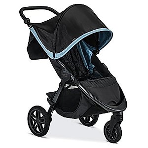 Britax B-Free Stroller, Frost - All Terrain Tires - Adjustable Handlebar - One Hand Fold - Large UV50 Canopy