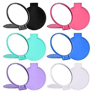 KALIONE 12 Pack Compact Mirror, Cute Portable Mirror, Foldable Mirror, Mini Compact Mirror for Purse, Small Hand Mirror, Purse Mirror, Round Makeup Mirrors, 6 Colors Pocket Mirror Gift for Women Girls