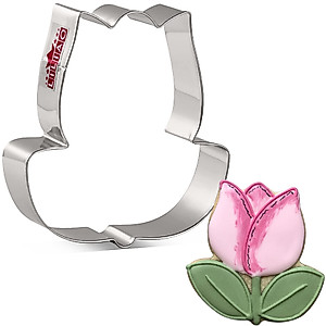 LILIAO Tulip Flower Cookie Cutter - 3.4 x 3.7 inches - Stainless Steel