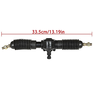 munirater 300mm Steering Wheel Steel Kit 320mm Gear Rack Pinion Adjustable Shaft Set Replacement for 110CC Go Kart