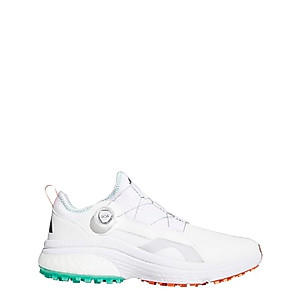 adidas Men's Solarmotion Spikeless BOA Golf Shoes, Footwear White/Core Black/Court Green, 9.5