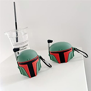 HENJI Case for AirPods 3rd Generation, 3D Popular Cute Mandalorian Boba Fett Design Soft Silicone Portable&Shockproof Cover for Apple Airpods 3 2021 (Boba Fett)