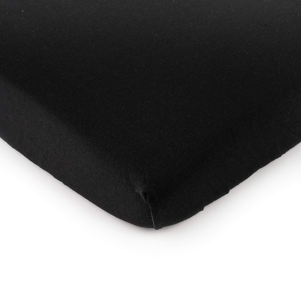 SheetWorld Fitted 100% Cotton Jersey Bassinet Sheet 15 x 33, Solid Black, Made in USA