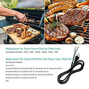 Entsong SUNKISTCOOK 6ft Barbecue Grill Power Cord Kit Replacement Part Compatible with Traeger and Pit Boss Pellet Smoker Grills 1