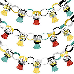 Big Dot of Happiness NYC Cityscape - 90 Chain Links and 30 Paper Tassels Decoration Kit - New York City Party Paper Chains Garland - 21 feet
