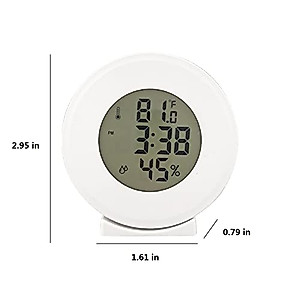 DELURA Digital Alarm Clock with LCD Display Thermometers Hygrometer Digital Temperature Humidity Monitor with Smart Clock Calendar/2184