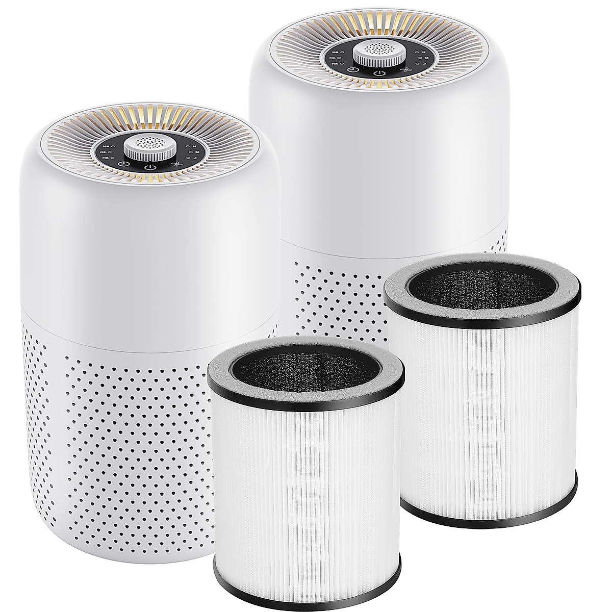(2 Pack P60 Air Purifier + 2 Pack P60 HEPA Air Filter Combo Purchase),TPLMB Air Purifiers for Bedroom,H13 HEPA Filters,Aromatherapy for Better Sleep,24dB Filtration System, P60 White.