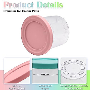 ZOCONE 6 Pack Ice Cream Pint Containers and Lid Compatible with Ninja Creami XSKPLID2CD NC299AMZ NC300 NC301 Series Ice Cream Maker, Airtight, Dishwasher Safe, BPA-Free Ice Cream Containers