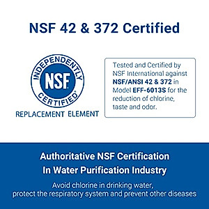 EcoAqua EFF-6013A Replacement Filter, Compatible with GE MWF SmartWater, MWFA, MWFP, GWF, GWFA, 46-9991, HDX FMG-1, WFC1201, GSE25GSHECSS, PC75009, RWF1060 Refrigerator Water Filter, 1 Pack