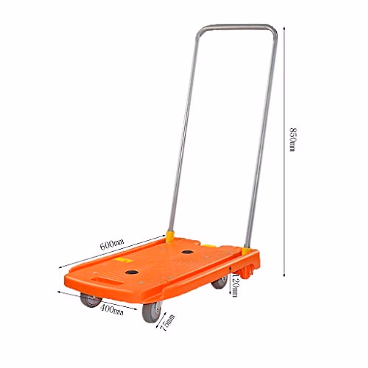 Carts,Platform Trucks,Mute Hand Trolley Folding Truck Cart Heavy Duty Flat Bed Transport Warehouse Office Garden 180Kg