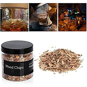 QUKLOGEN Natual Wood Chips for Smoker,Drinks,Cocktail,Whisky,Bourbon,Smoker Grill,Bar Smoke Infuser Wood Chips Set with Apple,Cherry,Hickory and Peartree 4 Different Wood Chips