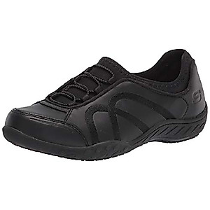 Skechers Women's Slip on Bungee Gore Food Service Shoe, Black, 7.5