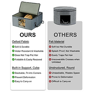 Allgawise Hat Storage Box - Upgrade Stackable Hat Organizer Bag Container for Closet, Foldable Hat Travel Box for Women, Cowboy Hat Box for Men