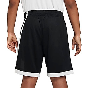 Nike Boy's Dri-FIT HBR Basketball Shorts (Little Kids/Big Kids) Black/White/White/White MD (10-12 Big Kid)