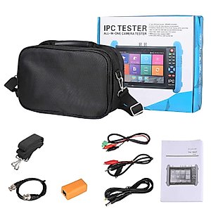 EVERSECU 7 inch IPS Touch Screen H.265 4K IP Camera Tester CCTV CVBS Analog Tester Built in WiFi with POE/WIFI/8G TF Card/HDMI Output/RJ45 TDR/Dual Window Test/Firmware CCTV Test Monitor