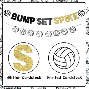 Sursurprise Volleyball Party Decorations, Bump Set Spike Banner, Volleyball Party Banner for Birthday Baby Shower Sports Party Supplies