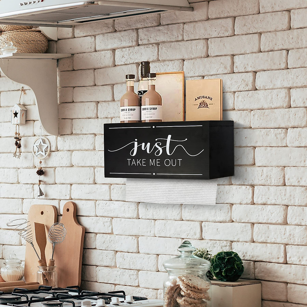 Solid Wood Paper Towel Dispenser Wall Mounted,Folded Paper Towel Holder with Lid Countertop,Commercial C-Fold, Z-Fold, Trifold Hand Folded Paper Towel Holder Dispenser for Bathroom,Kitchen,Office