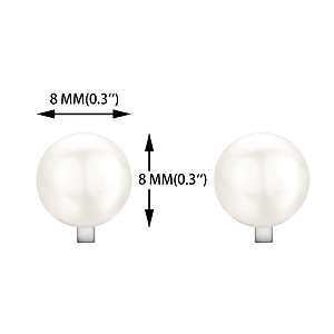 YOQUCOL 8mm Simulated Freshwater Pearl Clip On Earrings Not Pierced Elegant Stud Jewelry For Women