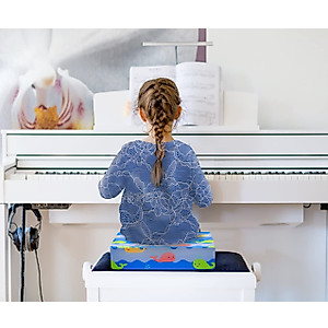 Toddler Booster Seat for Dining Table, 4inch Toddler Cushion, Portable Booster Seats Baby, Adjustable Kids Chair Heightening Booster, Washable Chair Seat Pad Mat for Kids. (Blue)