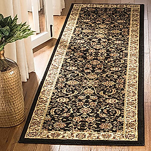 SAFAVIEH Lyndhurst Collection Runner Rug - 2'3" x 12', Black & Ivory, Traditional Oriental Design, Non-Shedding & Easy Care, Ideal for High Traffic Areas in Living Room, Bedroom (LNH219A)
