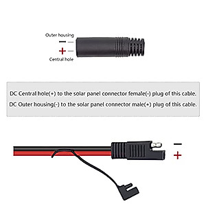 Billion wealth 3.3Feet / 1M DC8mm Female to SAE Connector Perfectly Compatible with Solar Panel RV Solar Plug