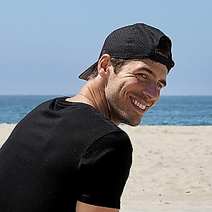 ANKOR Ultra Performance Baseball Hat | Water & Sweat Resistant | Breathable | Golf | Boat | Beach | Lake | Workout | Fishing |Everyday | Minimalist | Men and Women (Black)