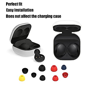Ear Tips for Samsung Galaxy Buds 2 True Wireless Earbuds Noise Cancelling 6pcs Silicone Ear Buds Anti-Slip Replacement, Fit in The Charging Case (Red)