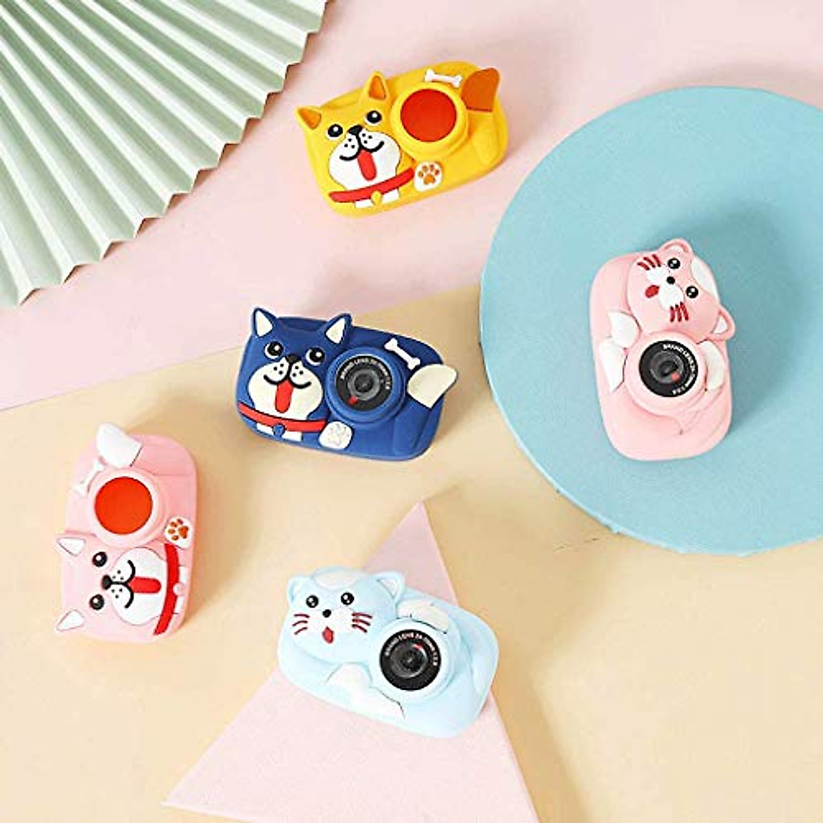 LKYBOA Sky Blue Crescent Yellow Child Camera -Kids Camera with 32GB Memory Card, Supports 20.0MP Photo, 1080P HD Digital Video and 4X Digital Zoom (Color : Yellow)