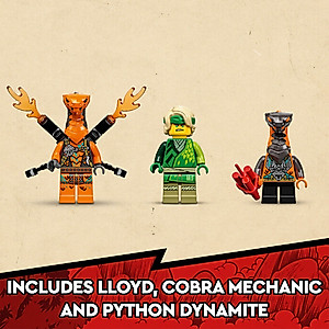 LEGO NINJAGO Lloyd’s Race Car EVO, 71763 Toys for Kids 6 Plus Years Old with Quad Bike, Cobra & Python Snake Figures, Collectible Mission Banner Set