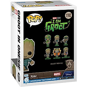 POP Marvel: I Am Groot - Groot Dancing in Onesie PJs Funko Vinyl Figure (Bundled with Compatible Box Protector Case), Multicolored, 3.75 inches