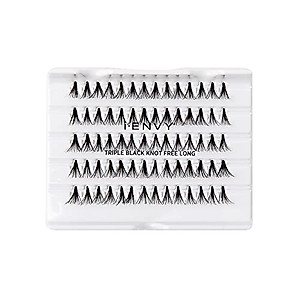 iENVY by KISS Triple Black Knot Free Individual Lash (Long) 3 Pack, 3 Times More Volume