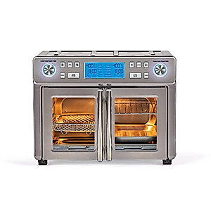 Emeril Lagasse Everyday French Door 360 Air Fryer, 25-QT Capacity, Dual Temperture Zone cooks 2 different ways, Stainless Steel