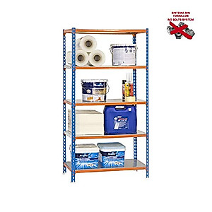 Simonrack 5/400 Simonclick Kit Plus Shelf, Blue/Orange/Galvanized