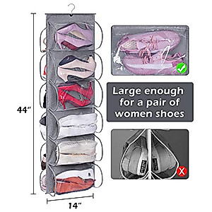 KEETDY 28 Large Pockets Over The Door Shoe Organizer and 12 Large Clear Pockets Hanging Shoe Organizer