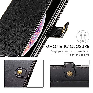Compatible with Samsung Galaxy A40 Case,Compatible with Samsung Galaxy A40 SM-A405 PU Leather Card Slot Flip Stand Wallet Protective Cover Hei