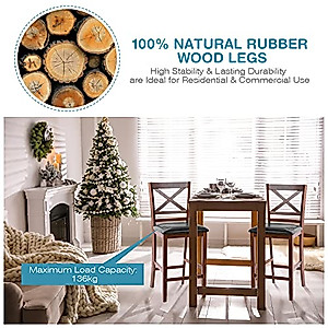 COSTWAY Bar stools Set of 4, Modern 25” Counter Height Dining Pub Stools with X-Shaped Backrest, Soft Cushion & Durable PU Seat, Simplistic Armless Kitchen Chairs for Home, Cafe Store, Restaurant (4)