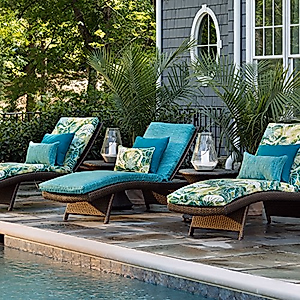 Pillow Perfect 594453 Outdoor/Indoor Key Cove Lagoon Lumbar Pillows, 11.5" x 18.5, Green, 2 Pack