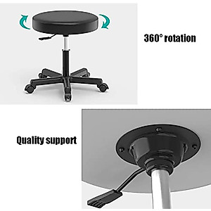 Rolling Swivel Stool Saddle Stool On Wheels, Massage Beauty Saddle Chair with wheel- Adjustable Swivel Salon Stool for Manicure Tattoo Spa Salon for Kitchen,Salon,Bar,Office,Massage ( Color : White1 )