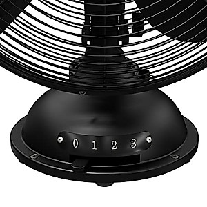Hunter Classic D12 Portable Desk Fan 12 inch, 3 Speed, Matte Black, 97314