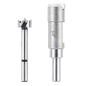 Anfrere 3/4" Wood Plug Cutter and Forstner Bit for Wood Cutting Tool Cork Drill Bit Knife, 3/8" Round Shank Carbon Steel Taper Tapered Cutting Tool Cork Drill Bit Knifes, WCB-A2