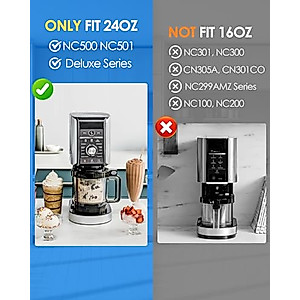 EIIORPO for Ninja Creami Deluxe Pints and Lids - 4 Pack 24oz NC501 NC500 Series Creami Deluxe Pint Containers Replacement Compatible with 11-in-1 Ninja Ice Cream Maker